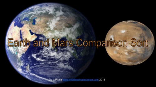 Earth & Mars Chart: Cut & Paste Comparison Activity – Middle School ...
