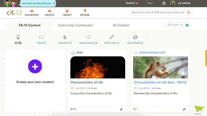 CK-12 Online Textbook – Middle School Science Lessons