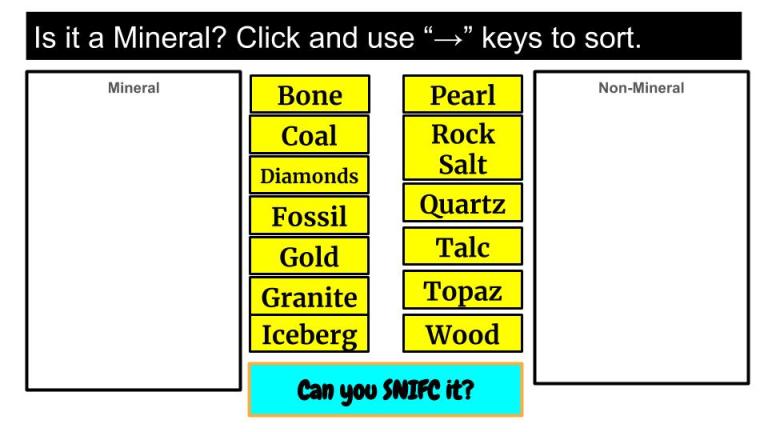 What is a Mineral? Sorting Activity – Middle School Science Lessons
