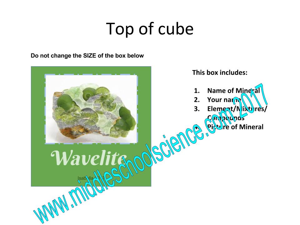 Mineral Cube Project – Middle School Science Lessons