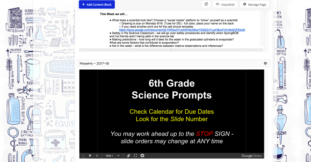 Power School Learning Management System – Middle School Science Lessons