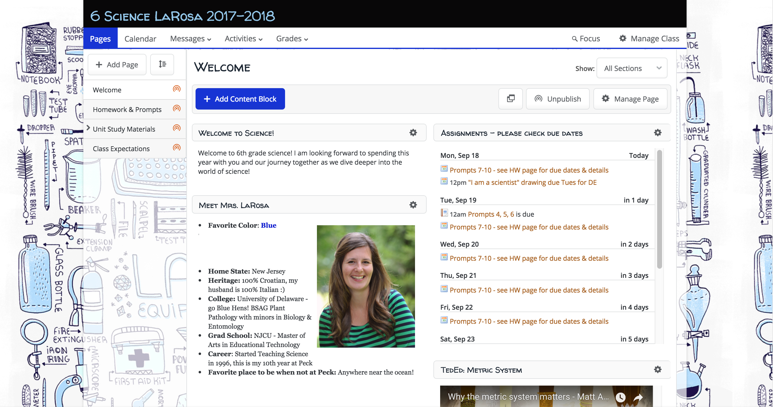Power School Learning Management System – Middle School Science Lessons