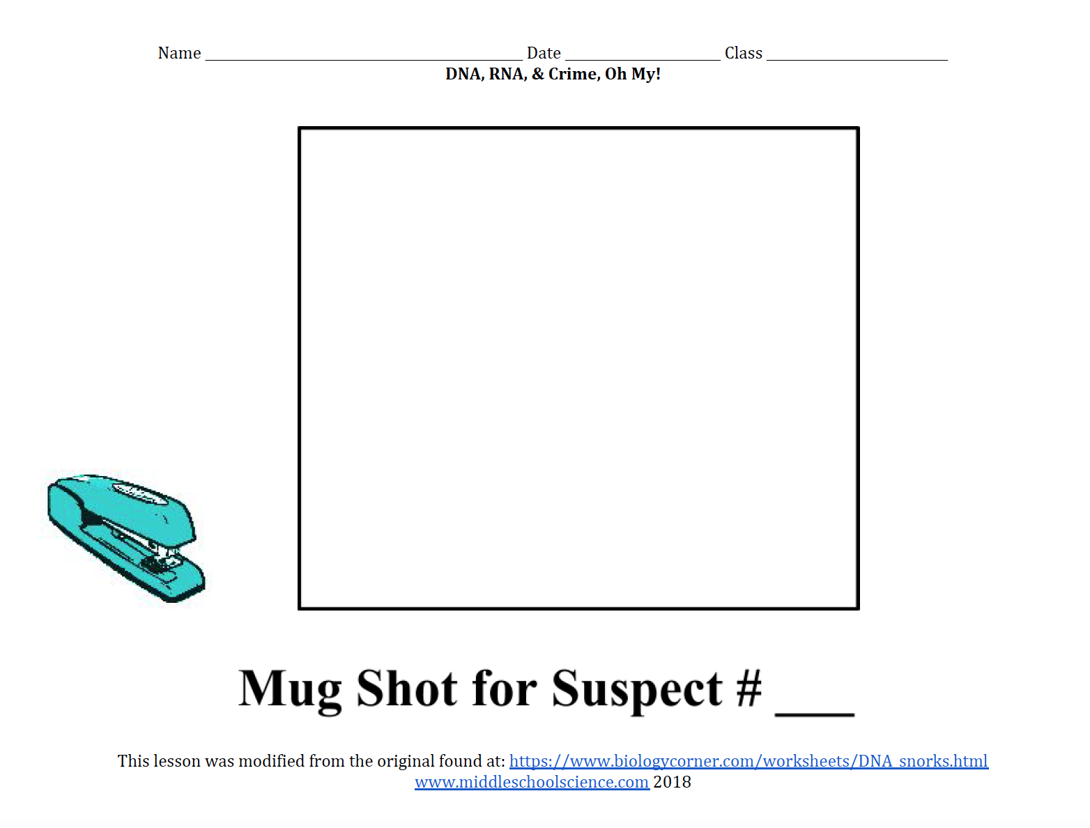 DNA, RNA, & Crime, Oh My! (Modified Snorks Activity) – Middle School ...